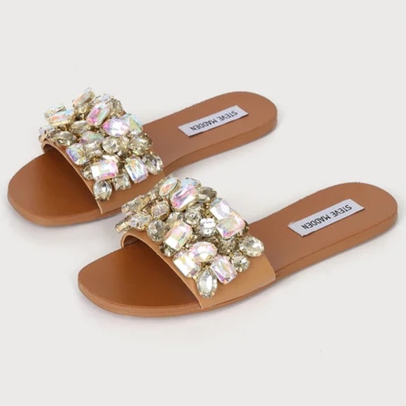 Steve Madden | Shoes | Steve Madden Brionna Medium Nude Rhinestone ...